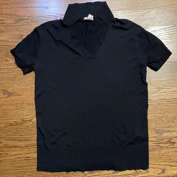 H&M | Tops | Hm Size Xs Oversized Black Polo Top | Poshmark